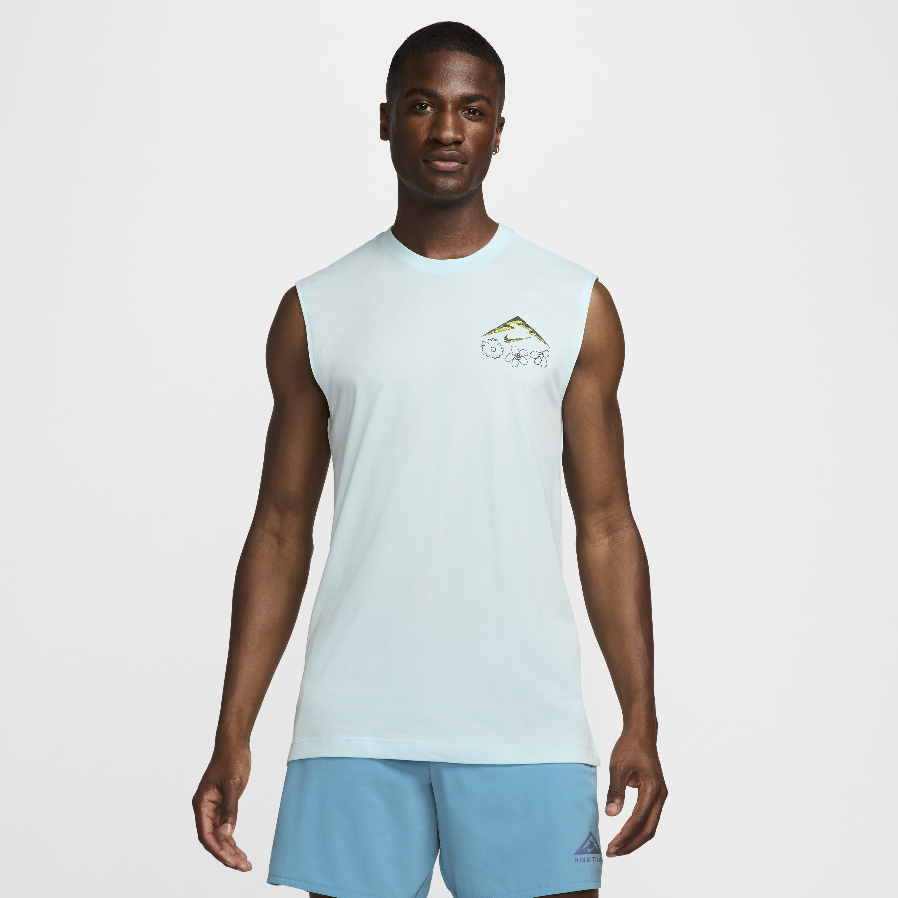 Buy Nike Men's Dri-FIT Sleeveless Running T-Shirt - Glacier Blue | Nike ...