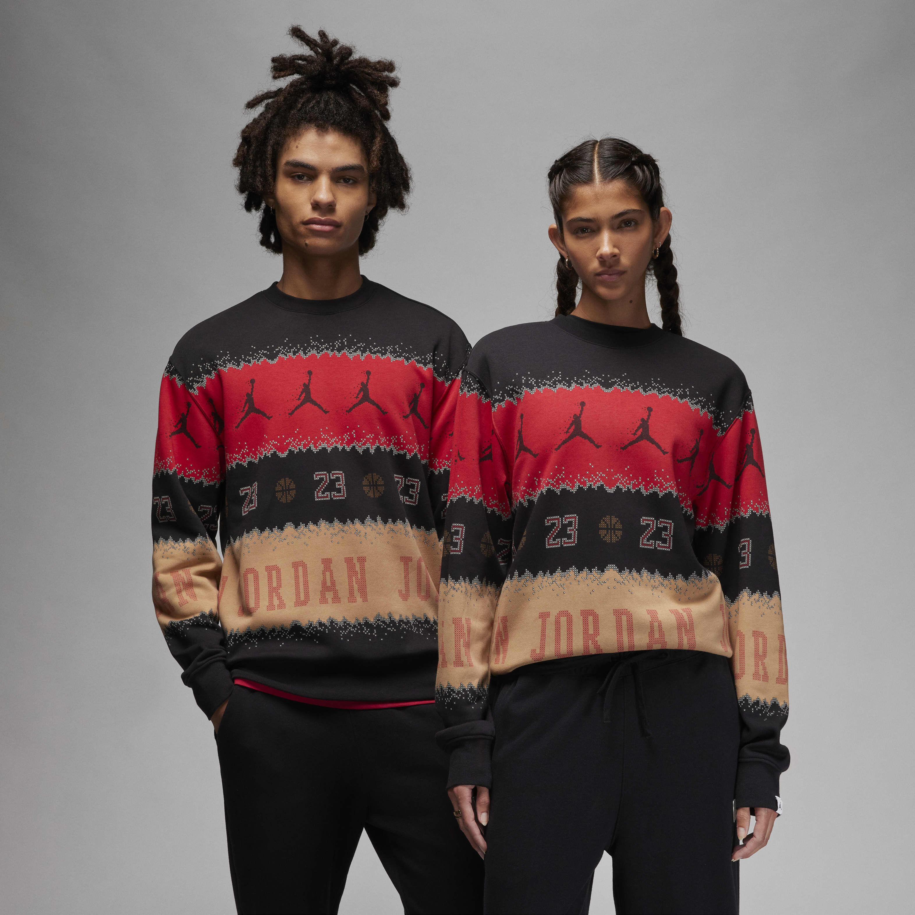 Buy Jordan Essentials Festive Fleece Crew - Gym Red/Black @ Nike Kuwait