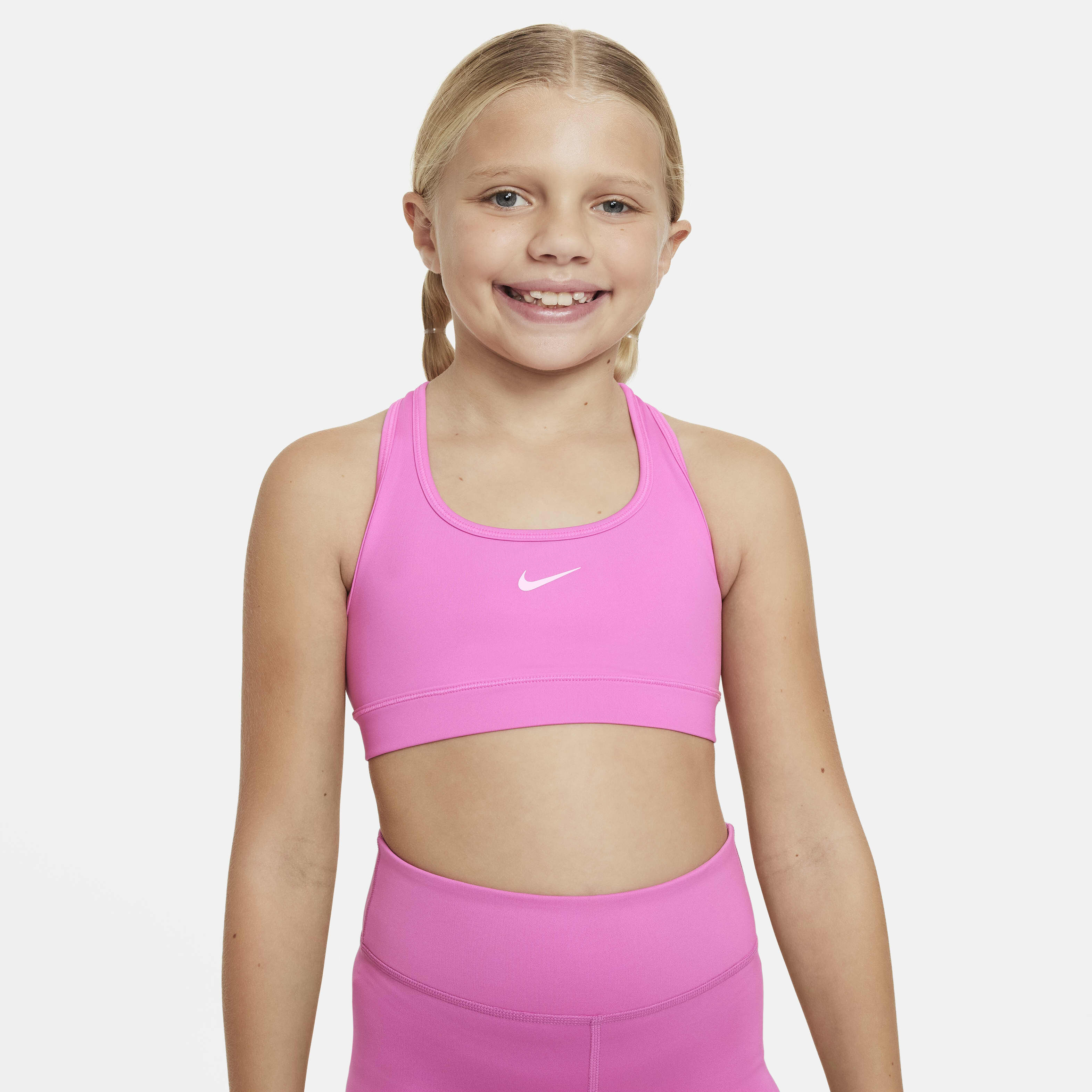 Buy Nike Swoosh Girls' Sports Bra - Playful Pink/White | Nike Kuwait ...