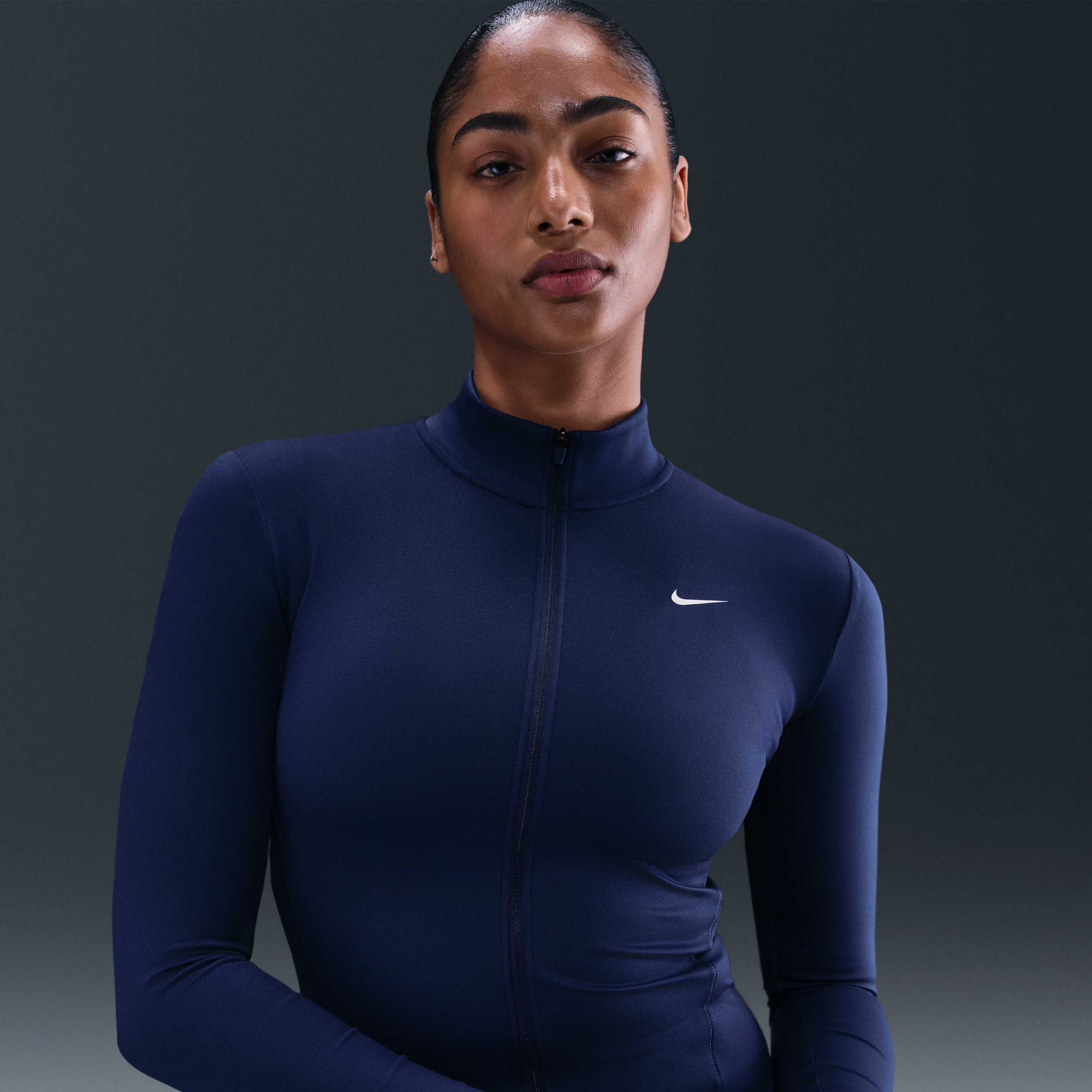 Buy Nike One Fitted Women's Dri-FIT Full-Zip Jacket - Midnight Navy ...