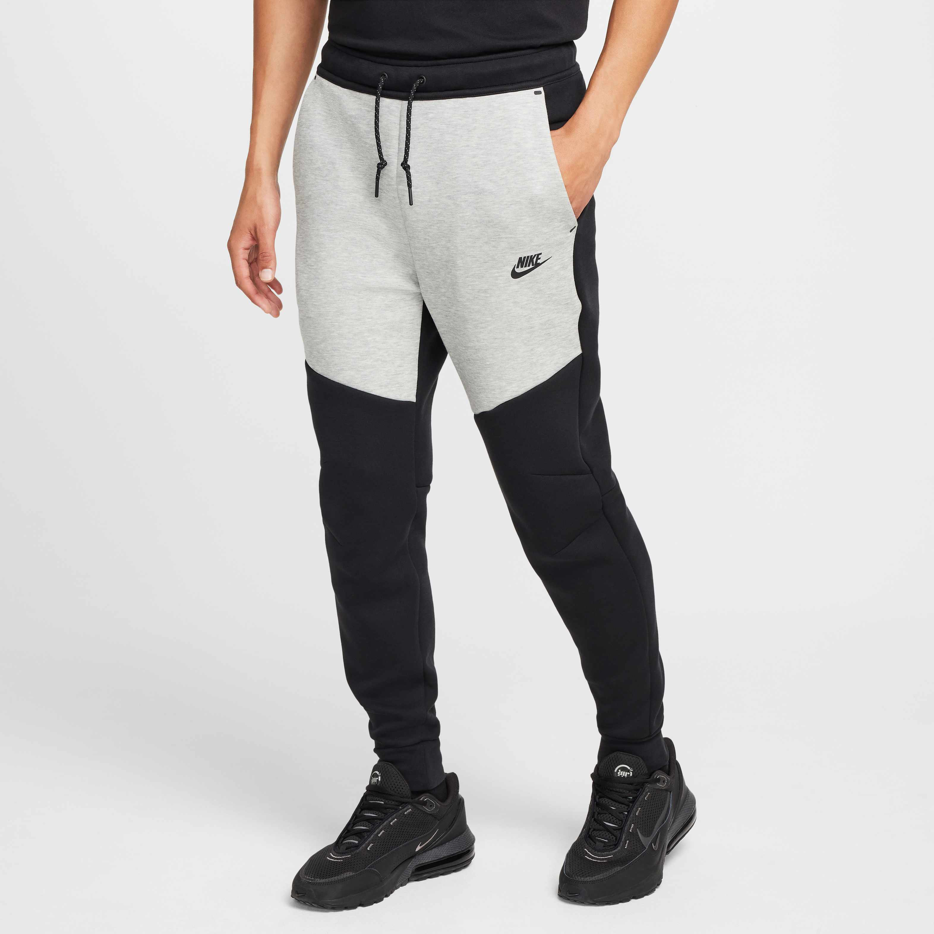 Buy Nike Tech Men's Fleece Joggers - Black/Dark Grey Heather/Black ...