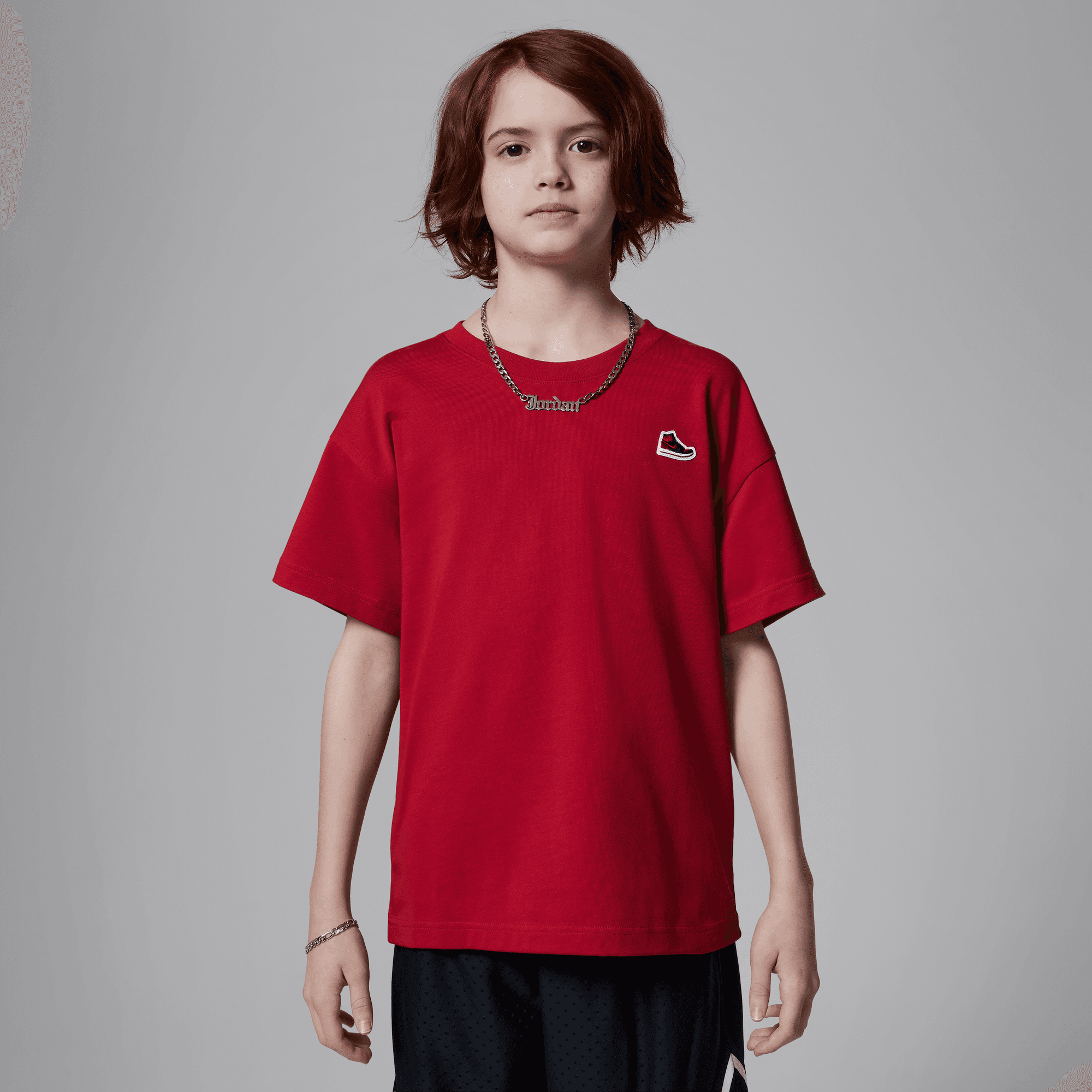 Buy Air Jordan 1 Big Kids' Patch T-Shirt - Varsity Red | Nike Kuwait ...