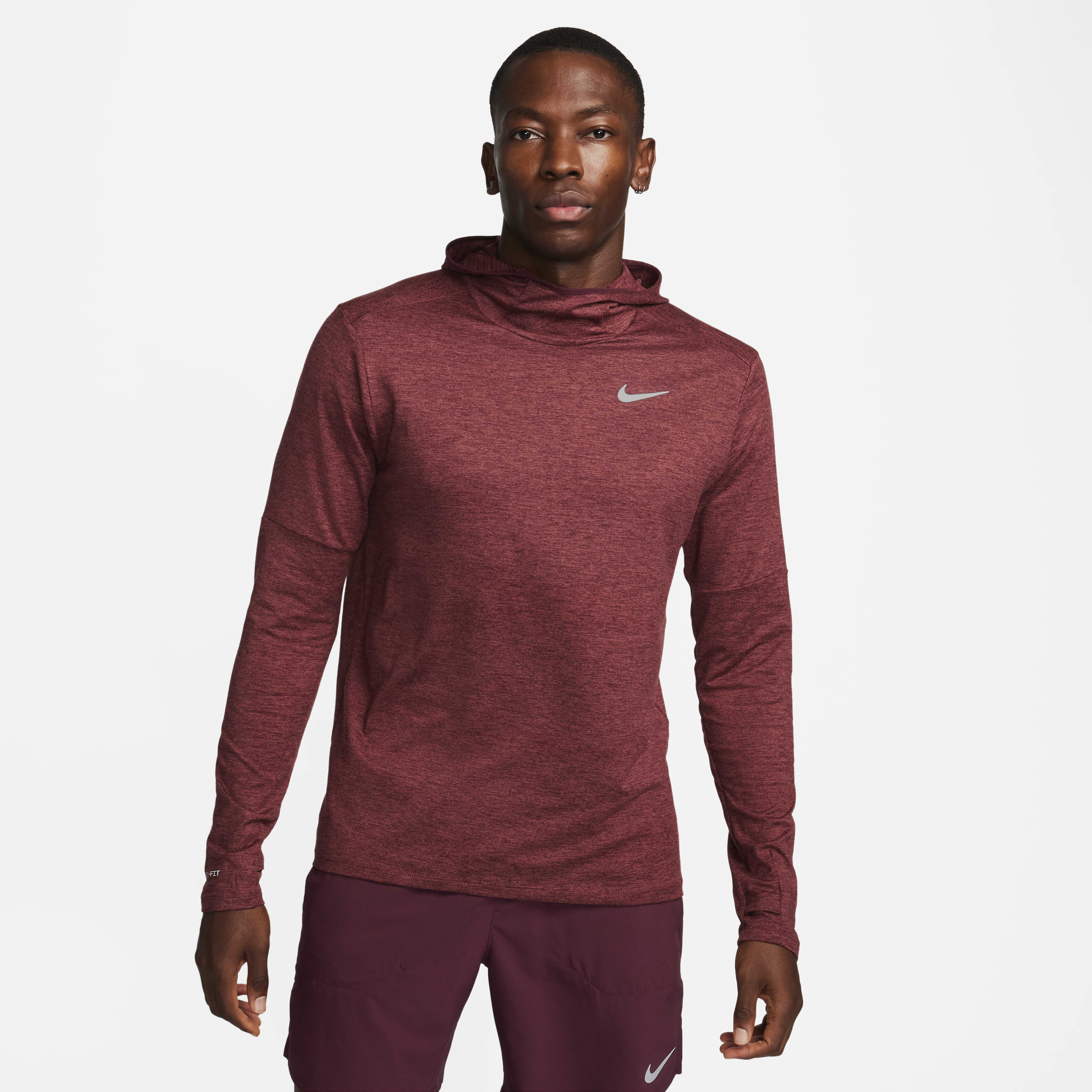 Buy Nike Dri-FIT Men's UV Running Hoodie - Night Maroon/Cedar/Heather ...