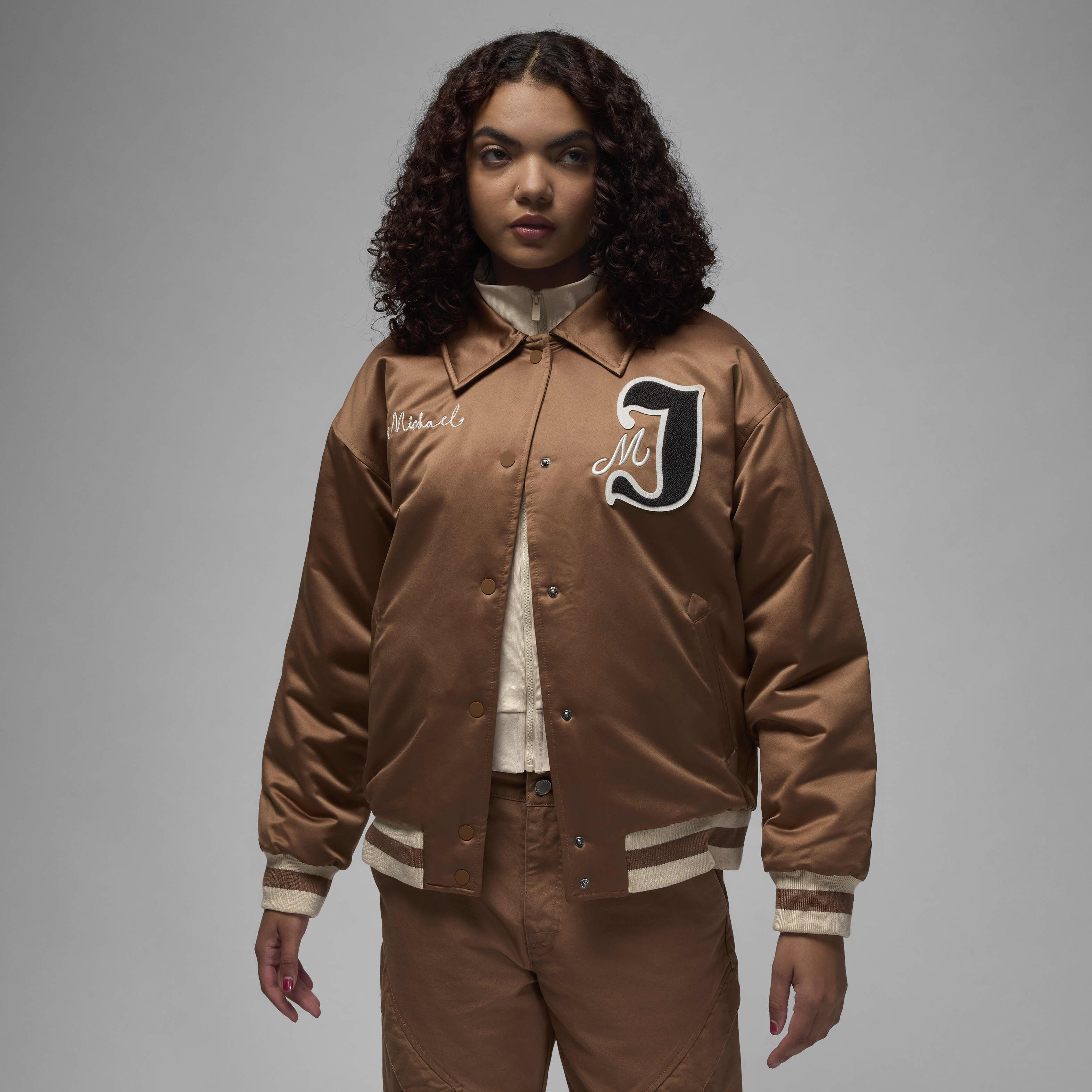 Buy Jordan Women's Varsity Jacket - Archaeo Brown/Legend Light Brown ...