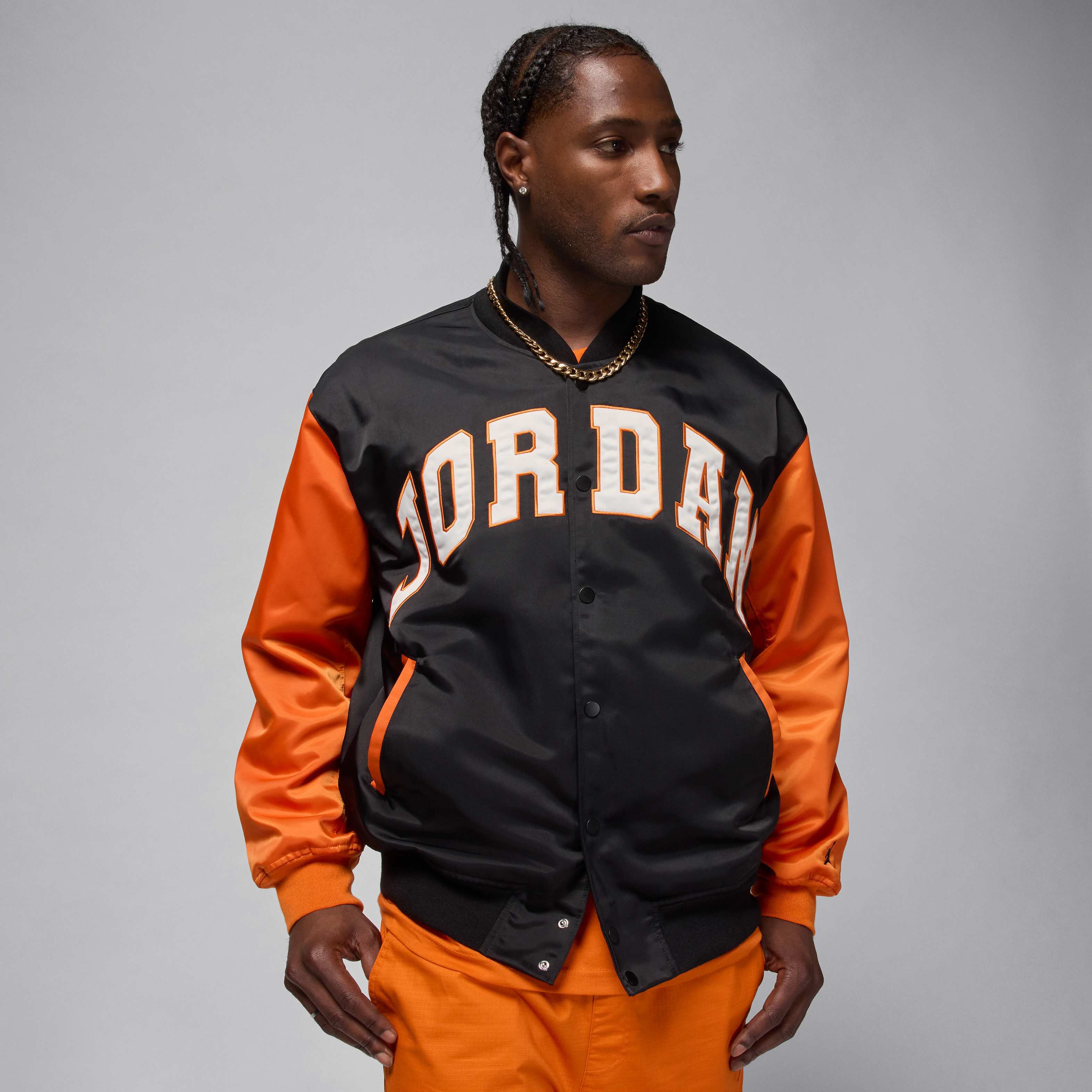 Buy Jordan Brooklyn Men's University Varsity Jacket - Black/Starfish ...
