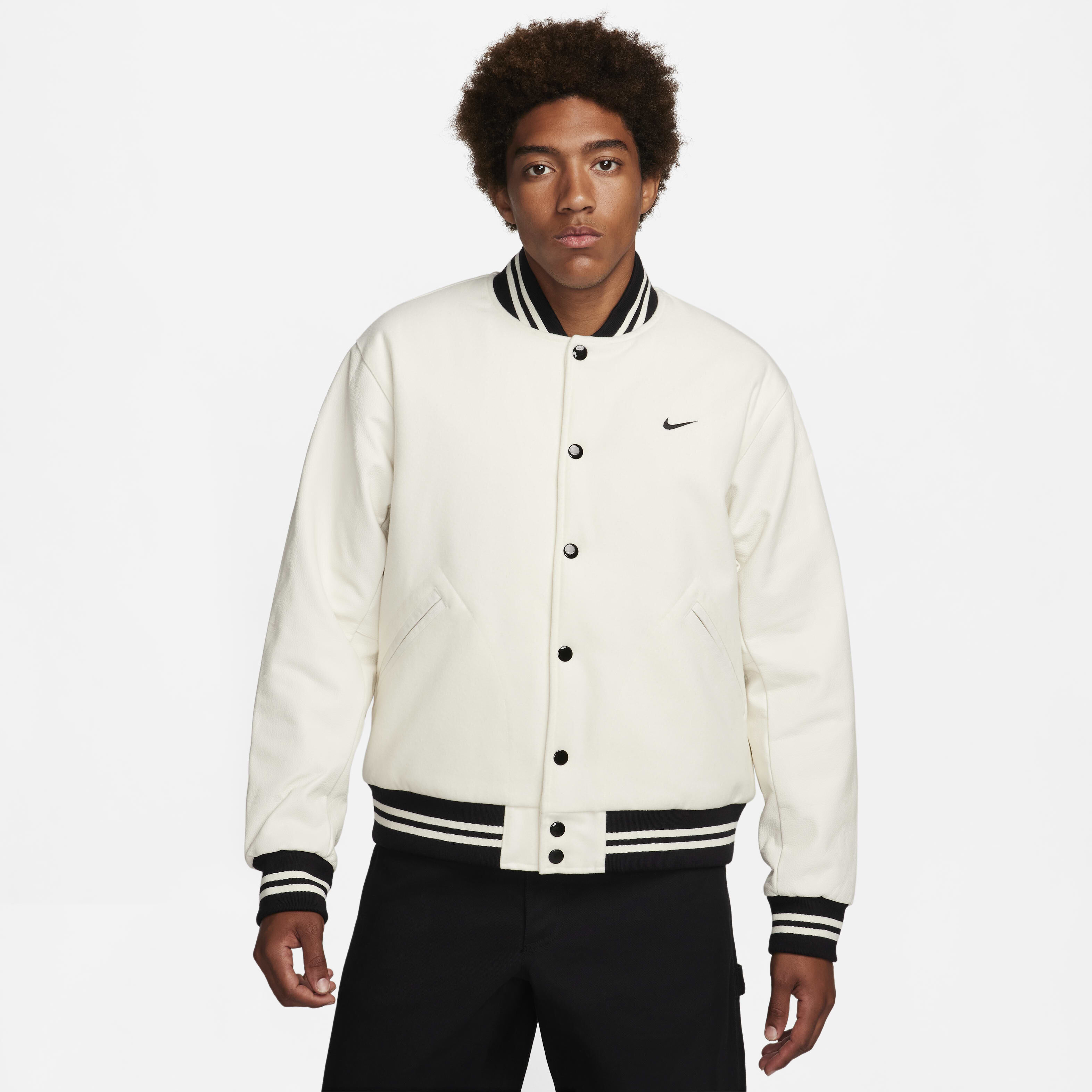 Buy Nike Authentics Men's Varsity Jacket - Sail/Black | Nike Kuwait ...