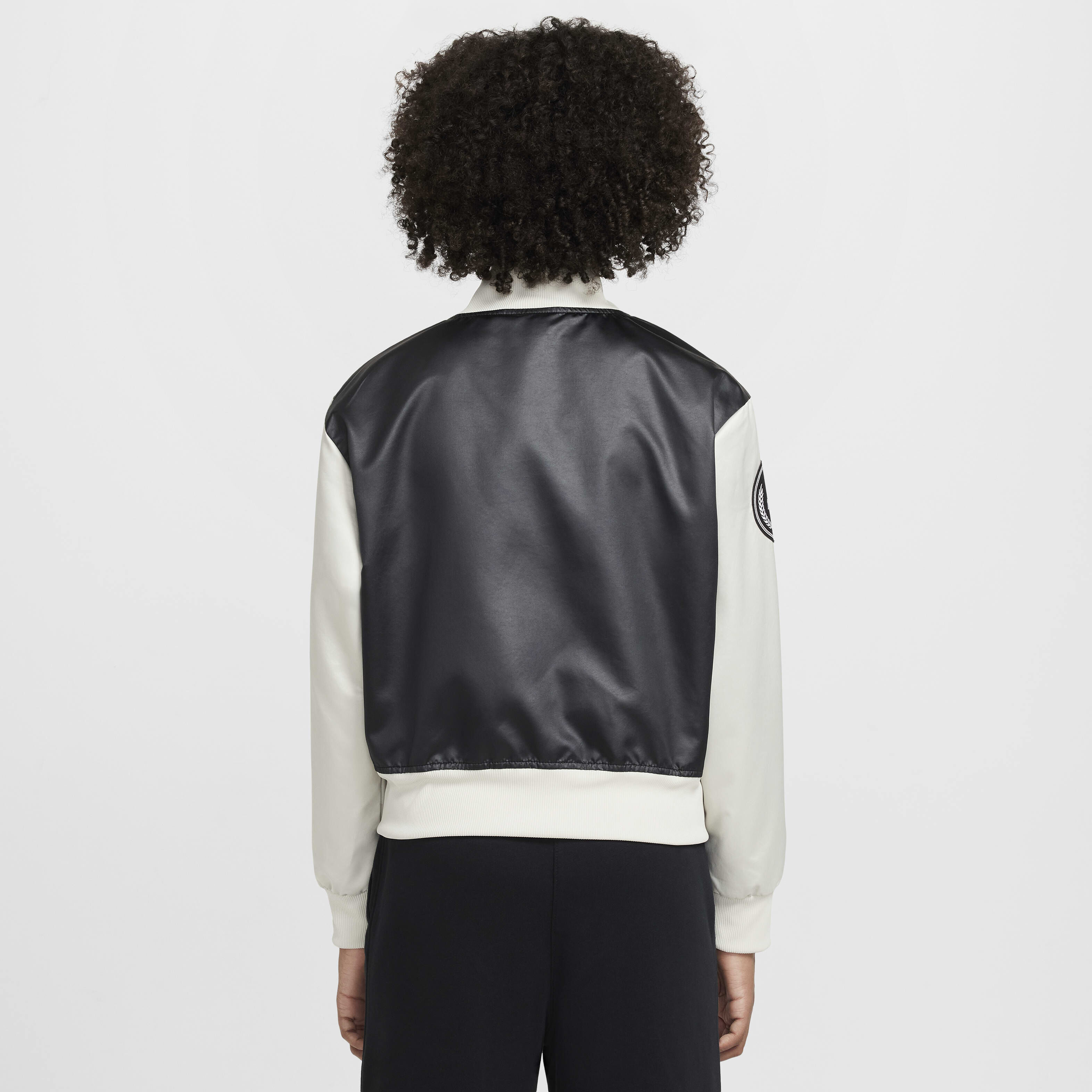 Buy Nike Sportswear Girls' Varsity Jacket - Black/Light Bone | Nike ...