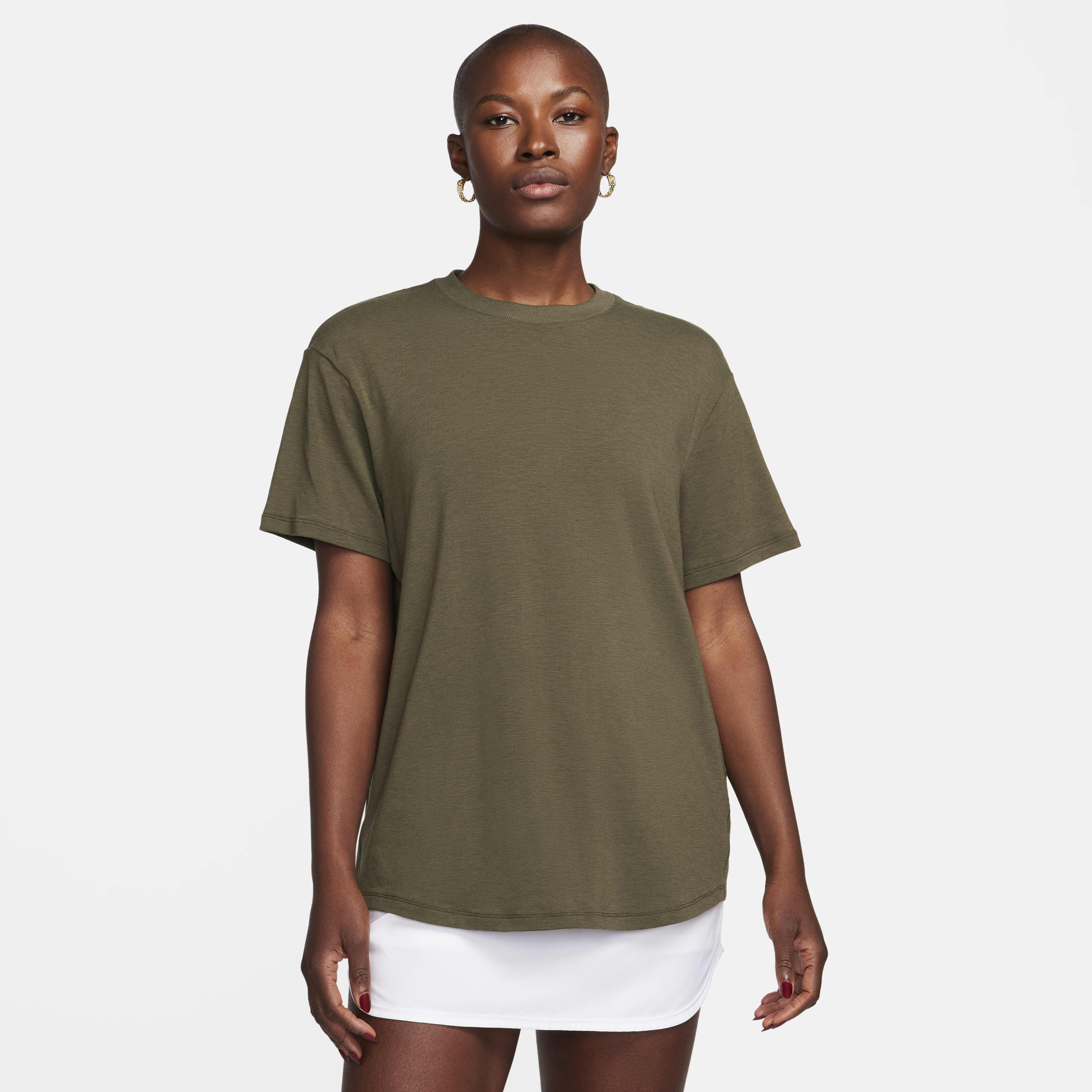 Buy Nike One Relaxed Women's Dri-FIT Short-Sleeve Top - Cargo Khaki ...