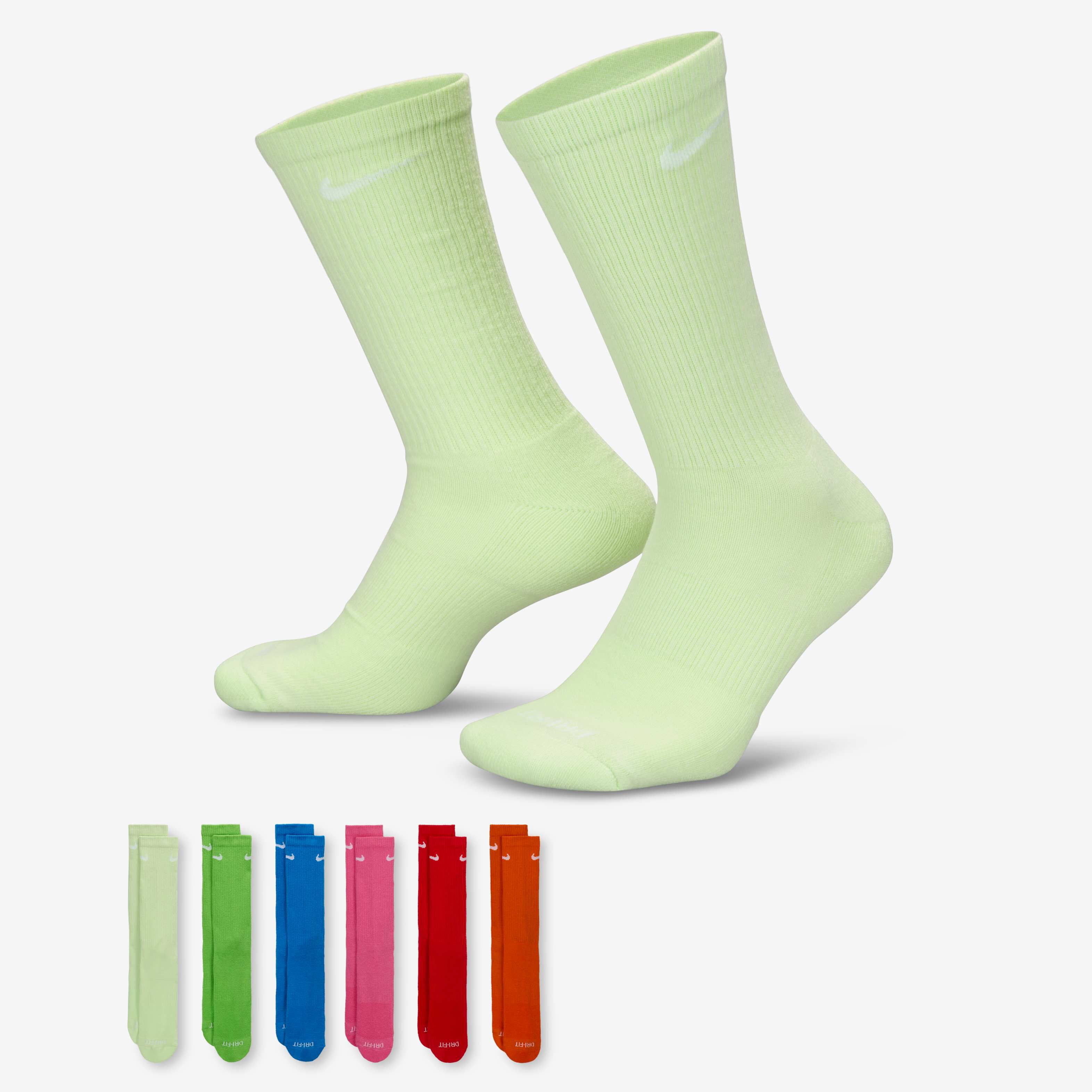 Buy Nike Everyday Plus Cushioned Training Crew Socks (6 Pairs) - Multi ...