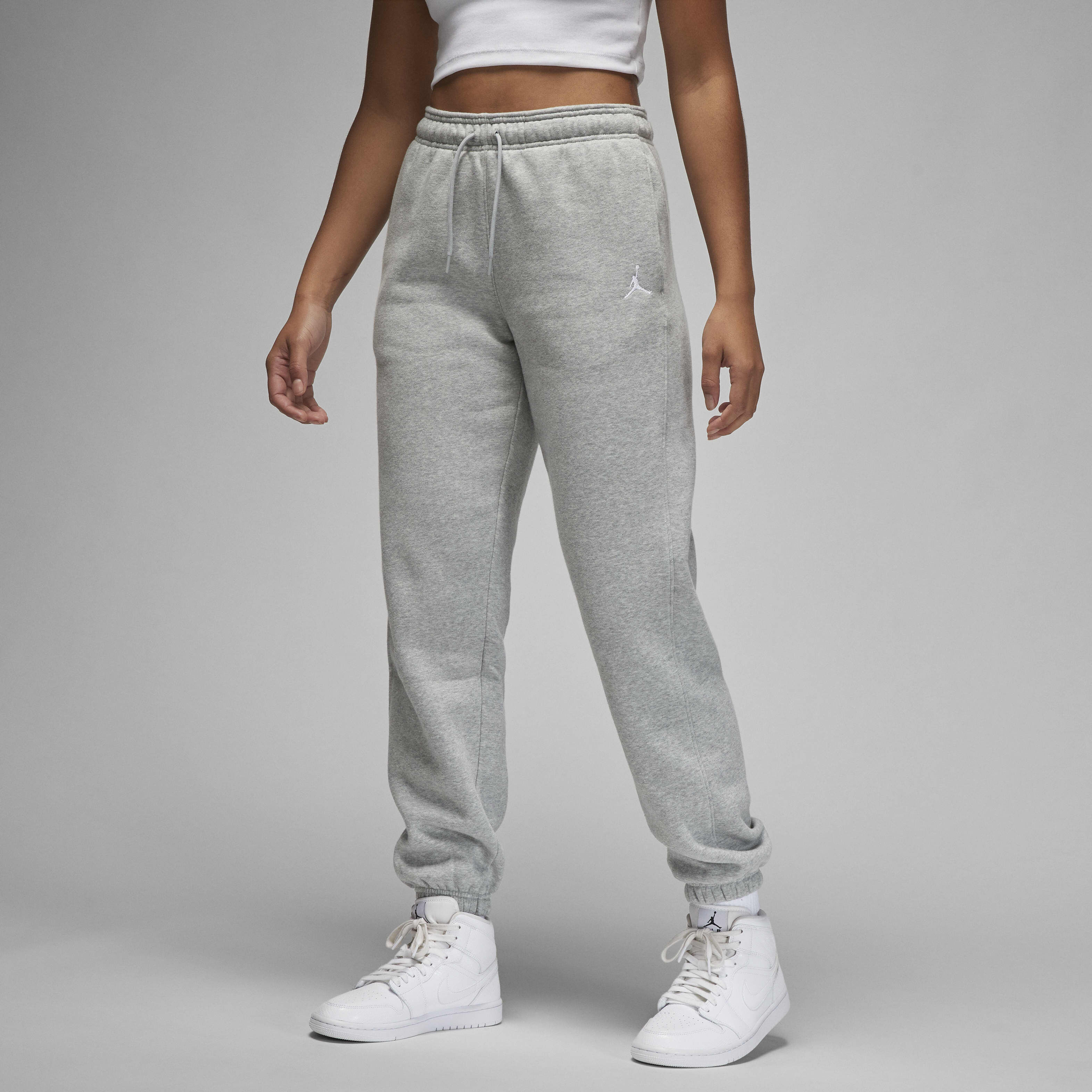 Buy Jordan Brooklyn Fleece Women's Trousers - Dark Grey Heather/White ...