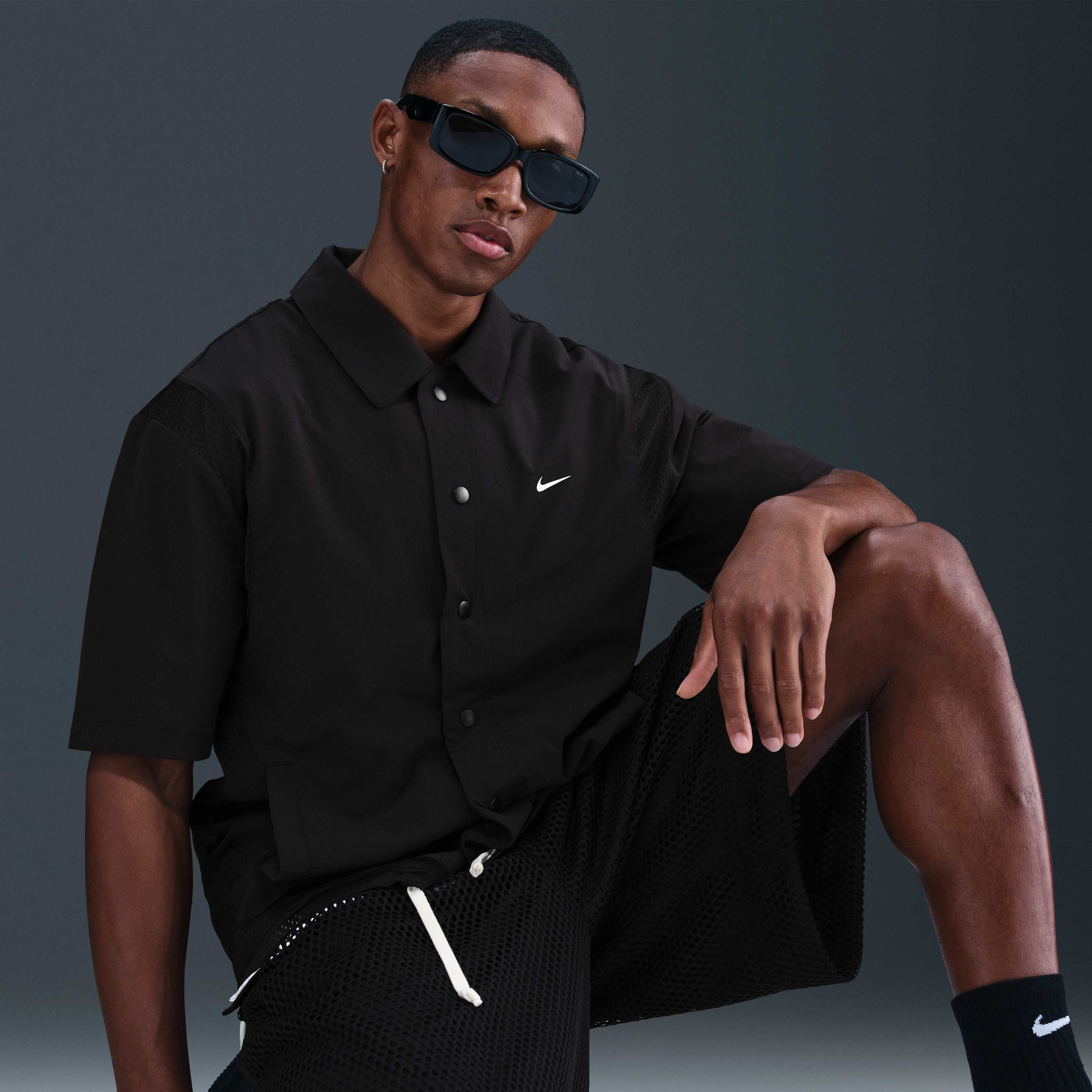 Buy Nike Men's Dri-FIT Short-Sleeve Basketball Top - Black/Black/Pale ...