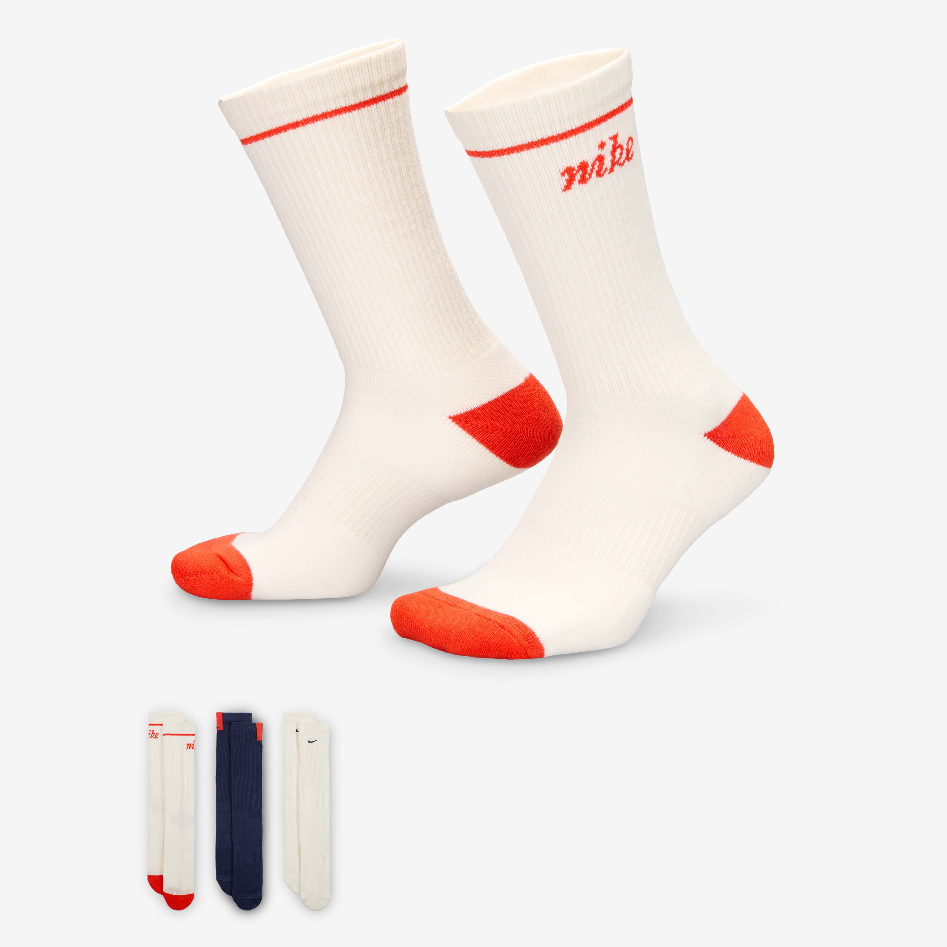 Buy Nike Everyday Plus Cushioned Crew Socks (3 Pairs) - Multi-Colour ...