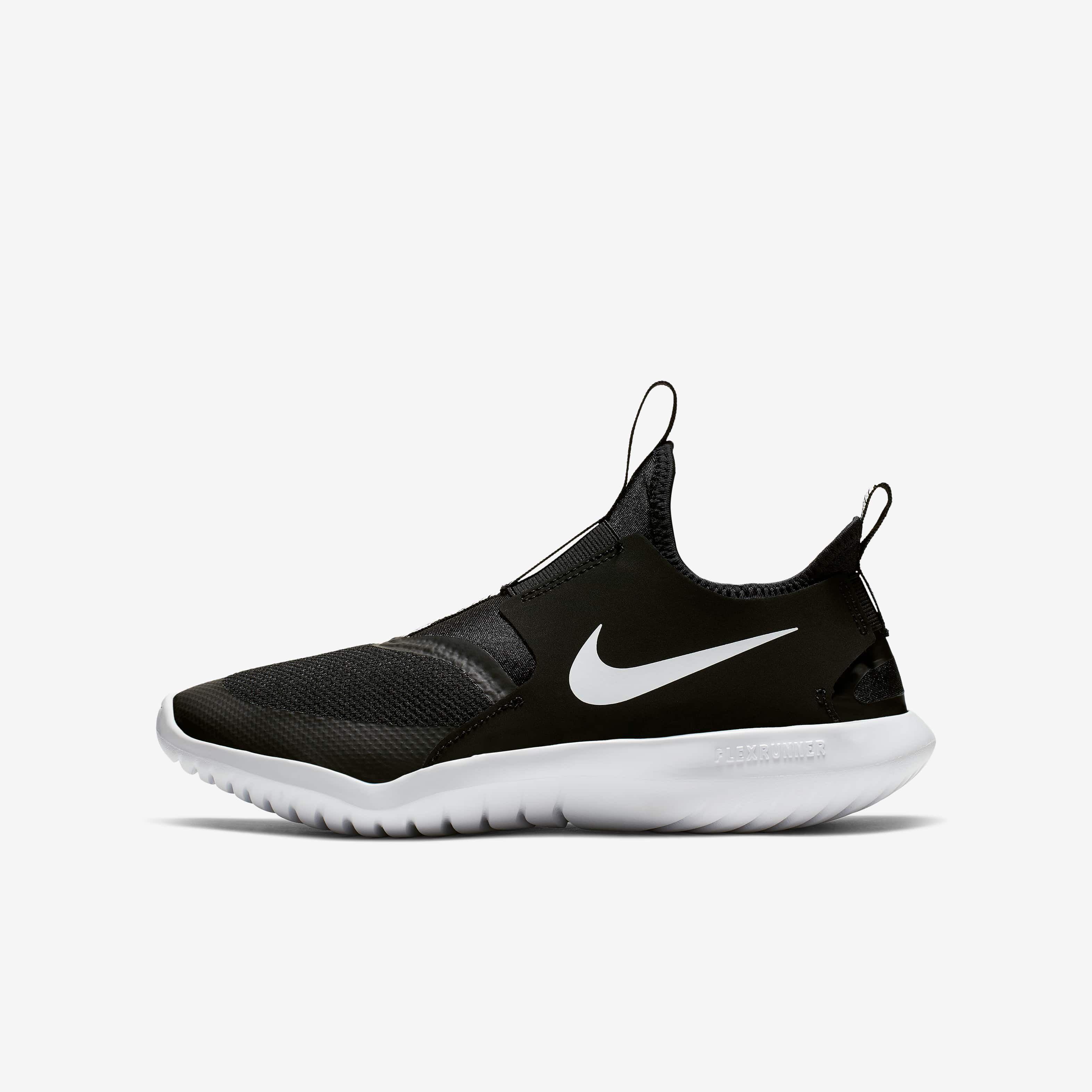 Buy Nike Flex Runner Older Kids' Running Shoes - Black/White | Nike ...